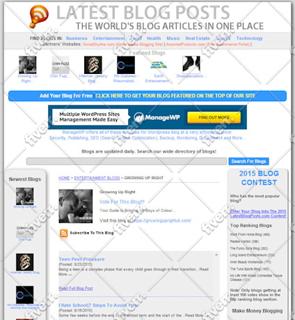 feature your BLOG or post on our blog network in 24