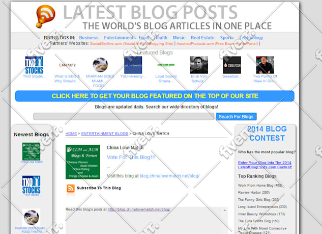 feature your BLOG or post on our blog network