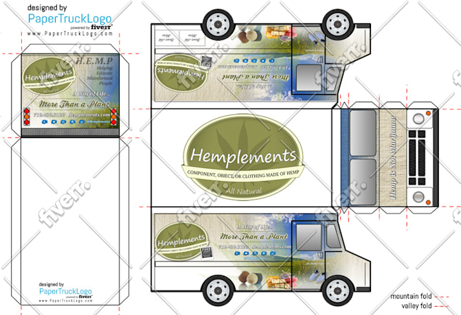 make a papercraft step van or UPS style delivery va