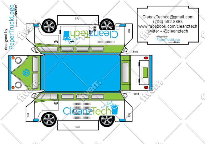 make a papercraft step van or UPS style delivery va