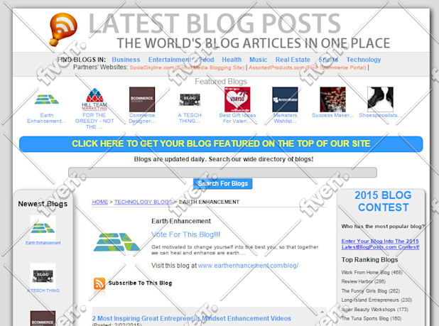feature your BLOG or post on our blog network in 24