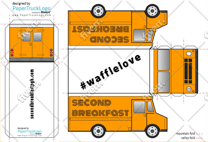 make a papercraft step van or UPS style delivery va