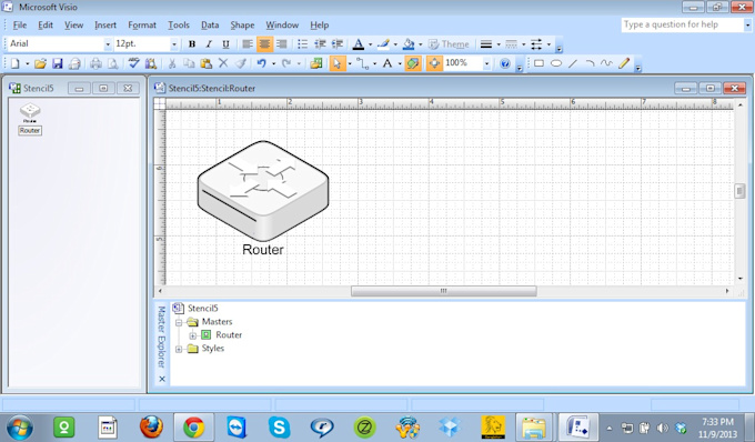draw a diagram or a stencil using MS Visio