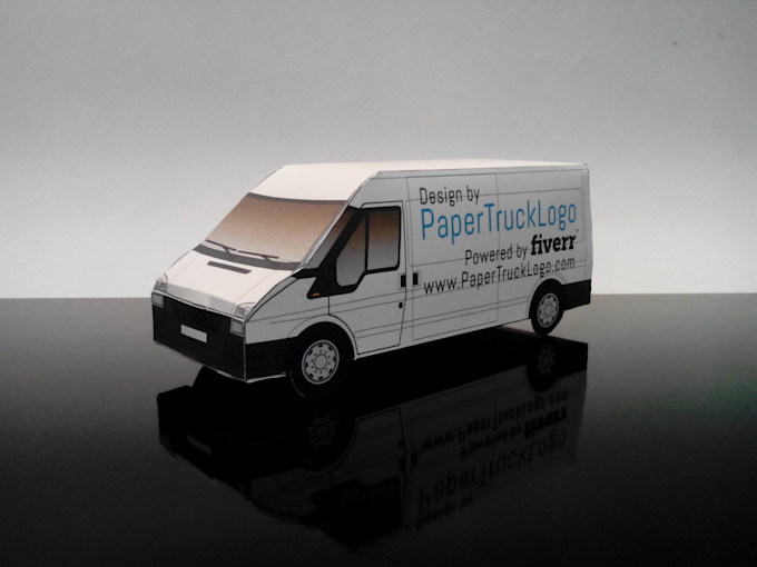 make a papercraft delivery van with your logo on it