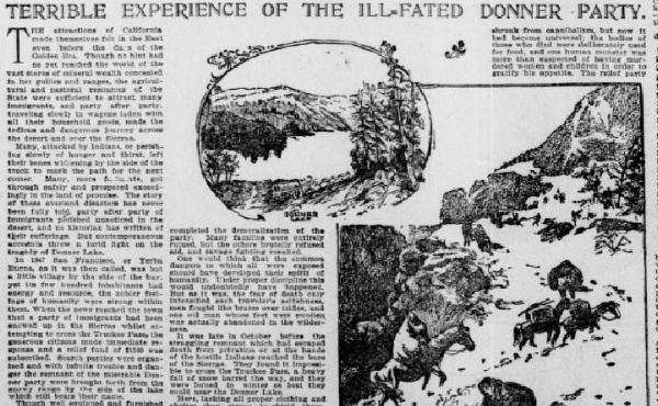 send you 29 historical newspaper articles about the Donner Party traged