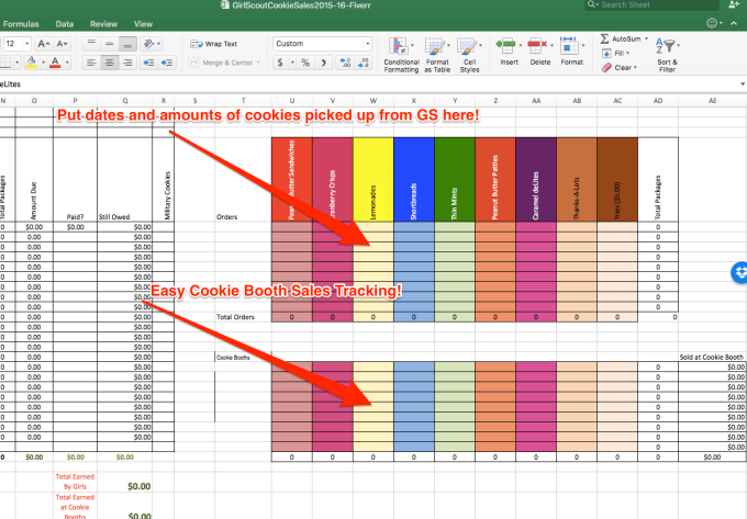 Create A Spreadsheet To Calculate Girl Scout Cookie