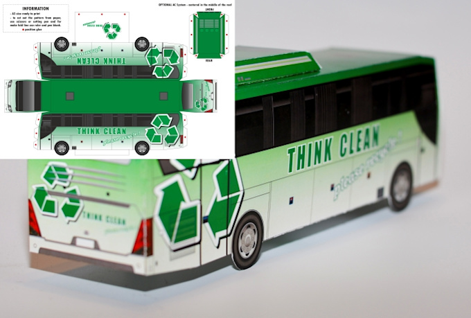 make a Papercraft Bus with your logo on it