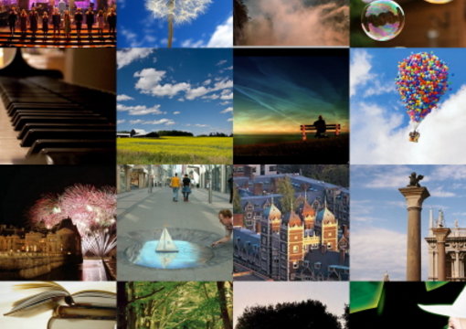 create a photo collage of your favorite things for the background on yo